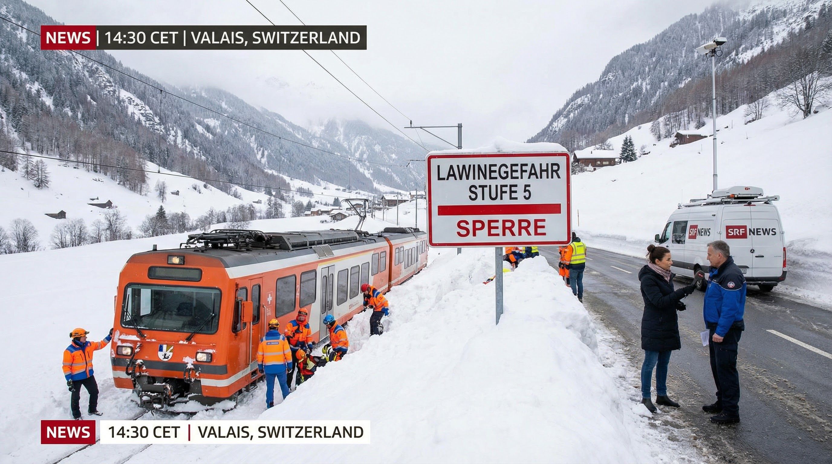 Avalanche Crisis in Swiss Alps: Train Derails and Highest Alert Issued