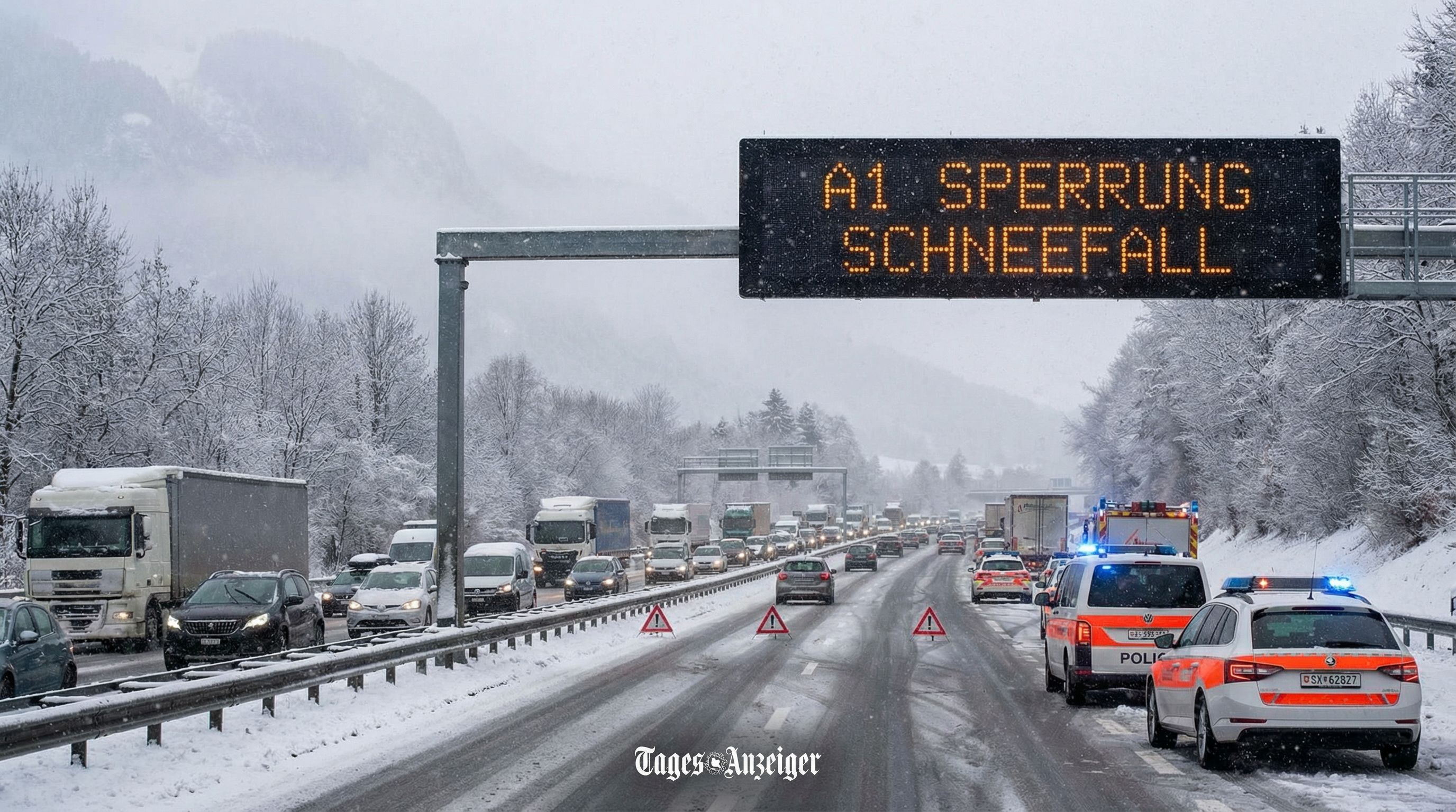 Heavy Snowfall Disrupts Swiss Transportation Network
