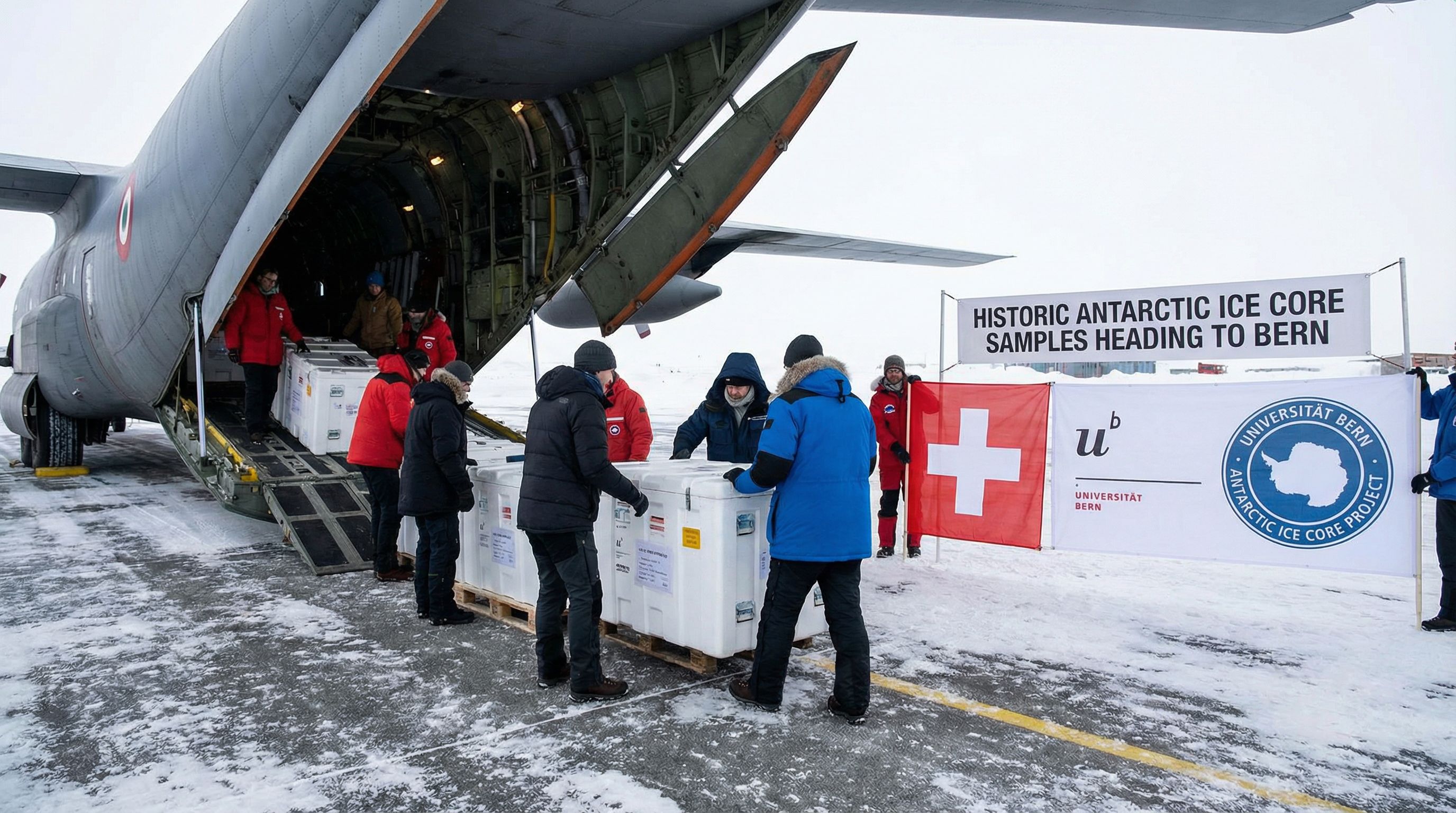 Historic Antarctic Ice Core Samples Heading to Bern