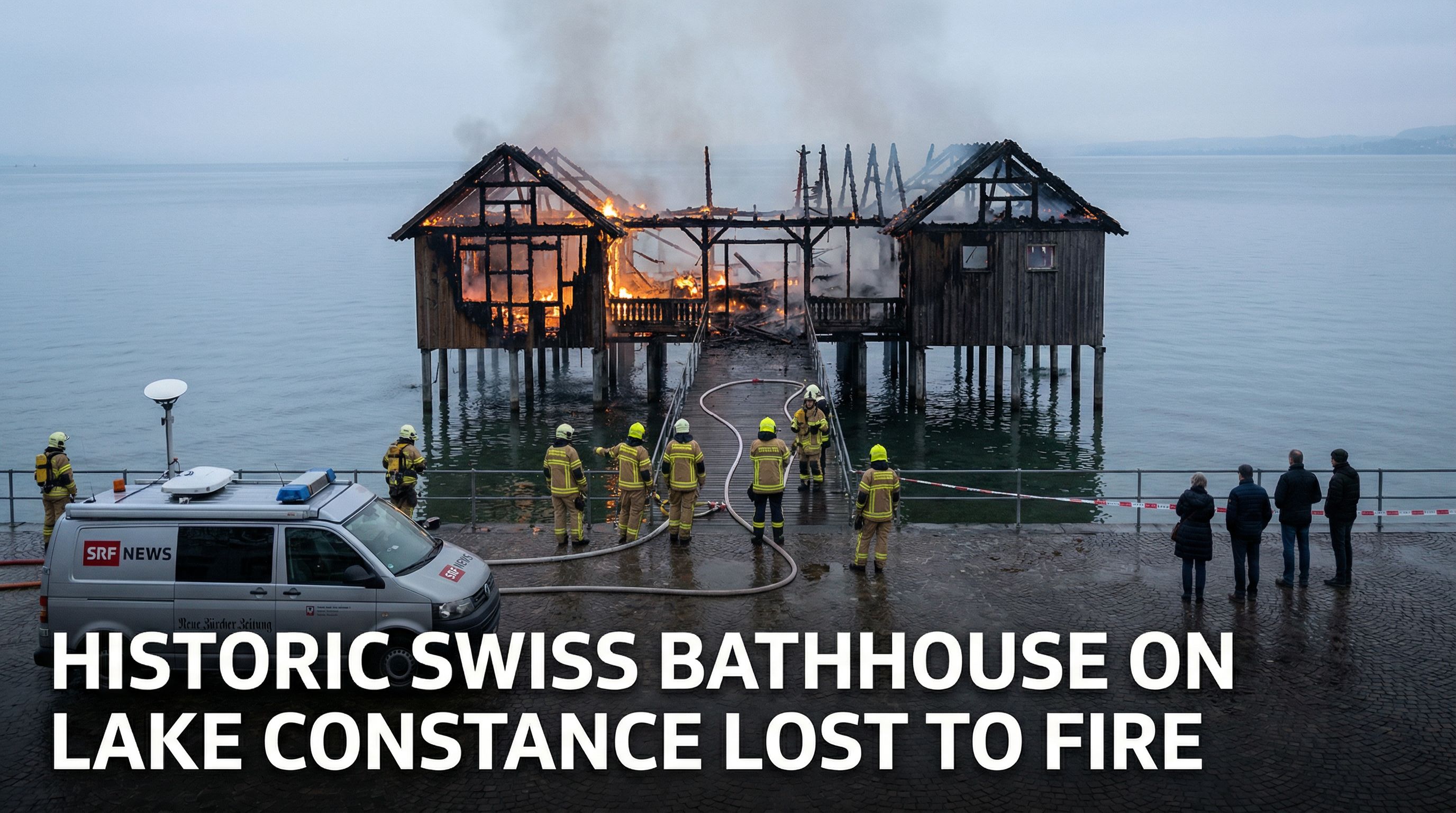 Historic Swiss Bathhouse on Lake Constance Lost to Fire