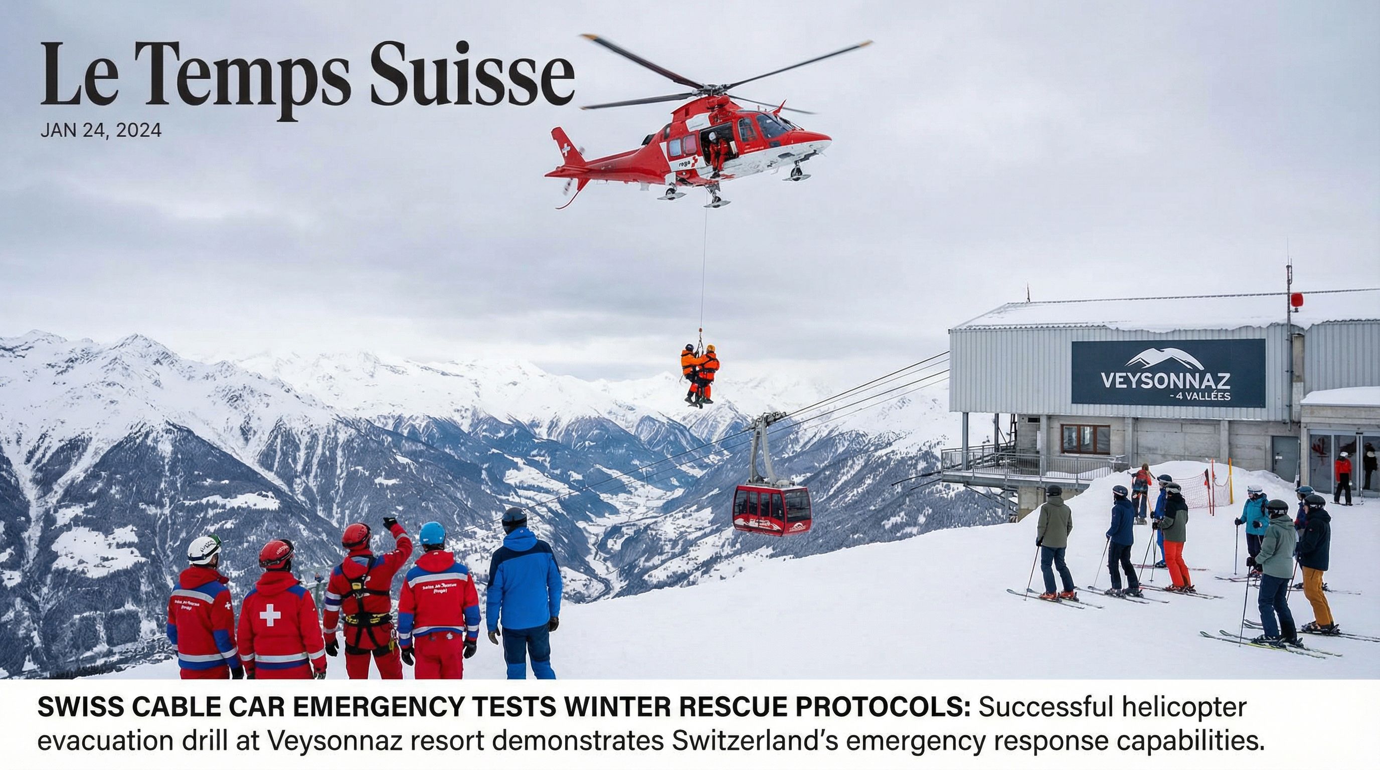 Swiss Cable Car Emergency Tests Winter Rescue Protocols