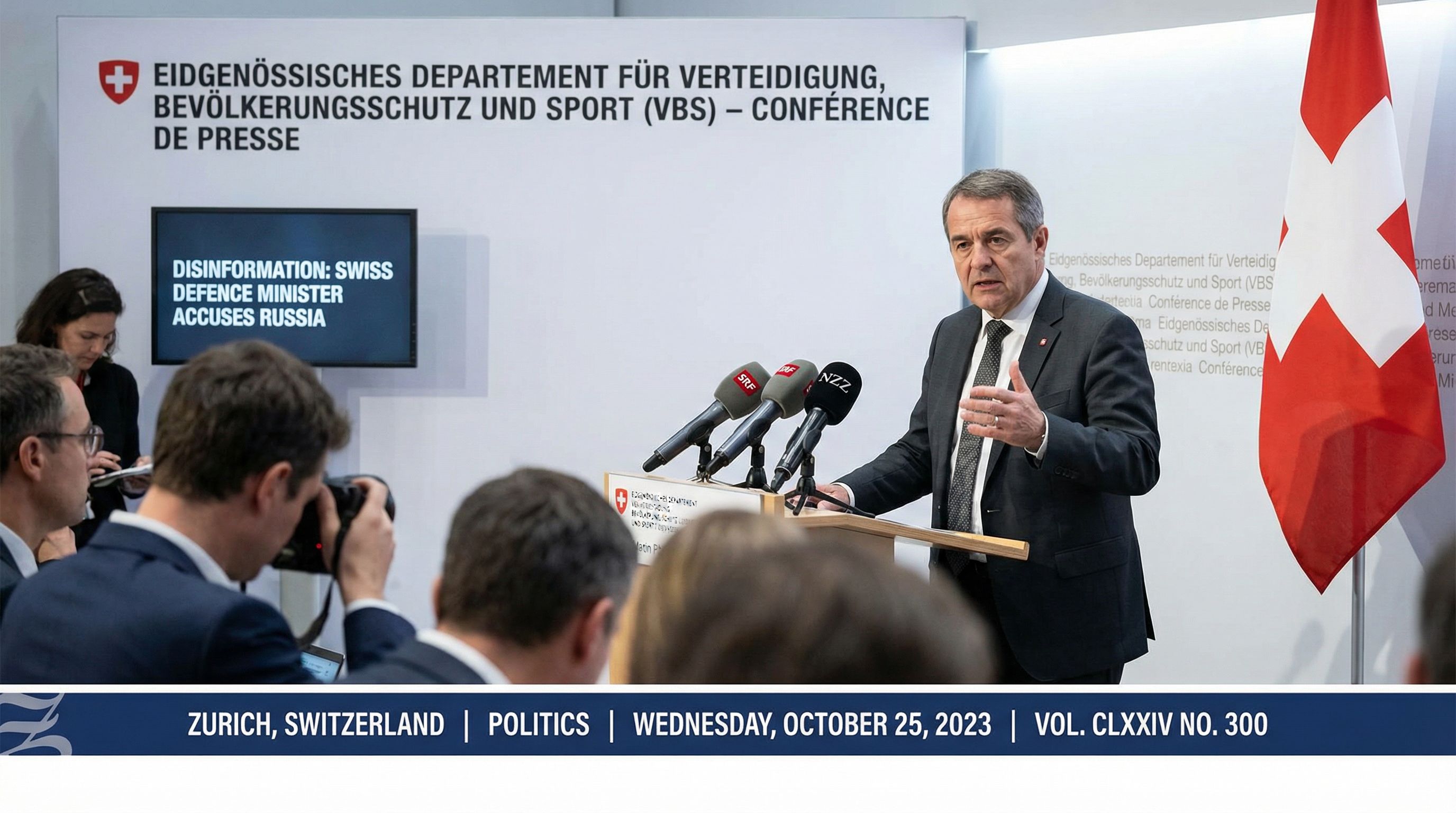 Swiss Defence Minister Accuses Russia of Waging Disinformation Campaign