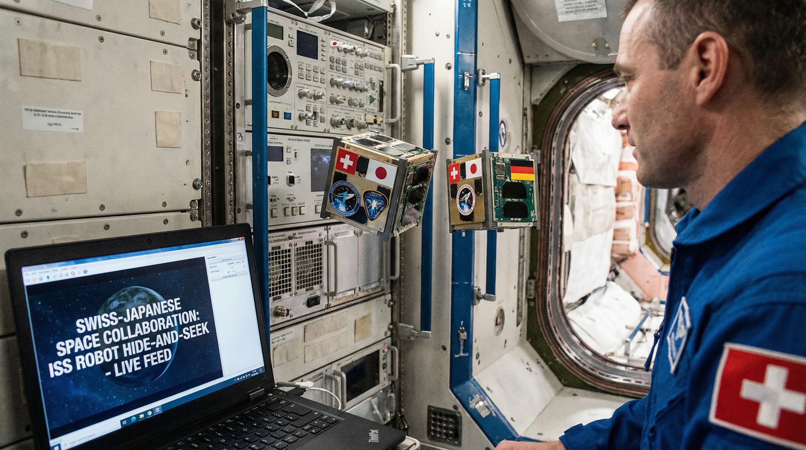 Swiss-Japanese Space Collaboration: Robots Play Hide-and-Seek on ISS
