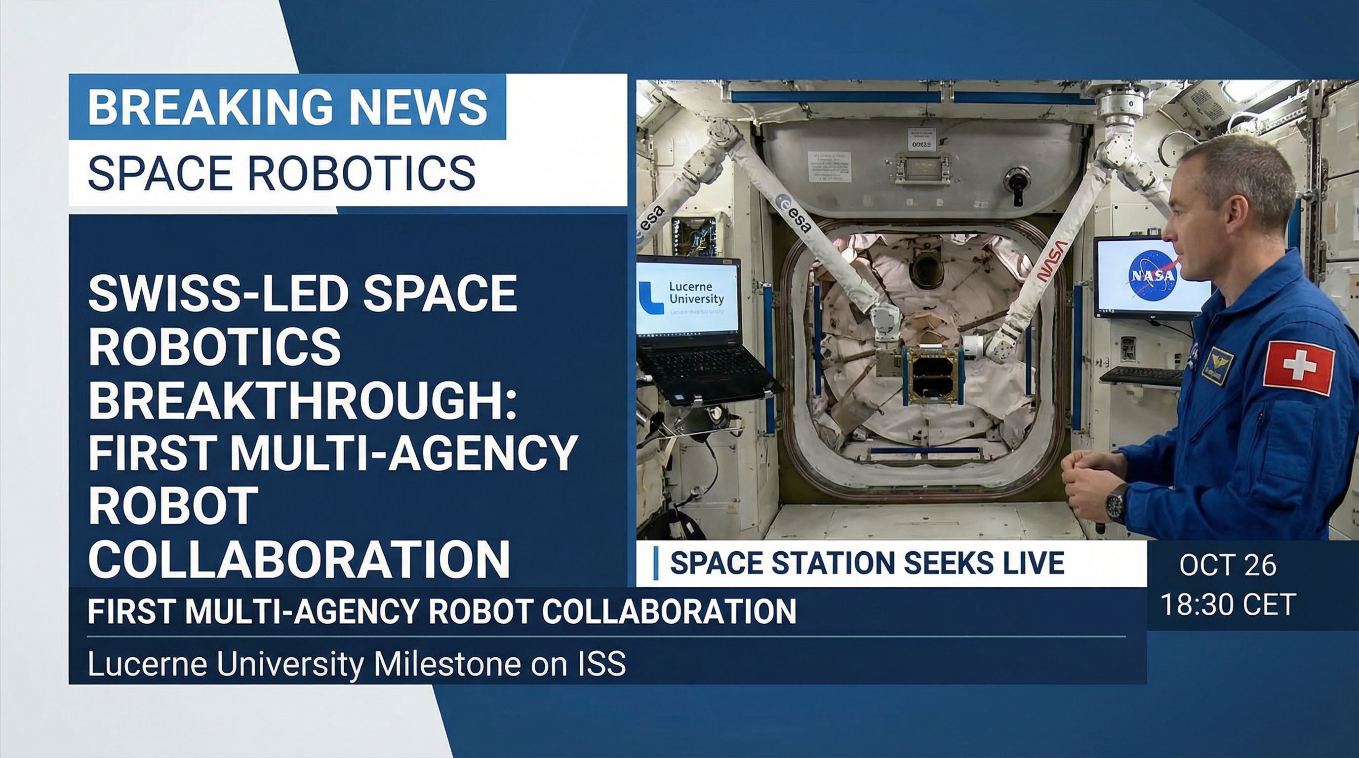 Swiss-led space robotics breakthrough: First multi-agency robot ...
