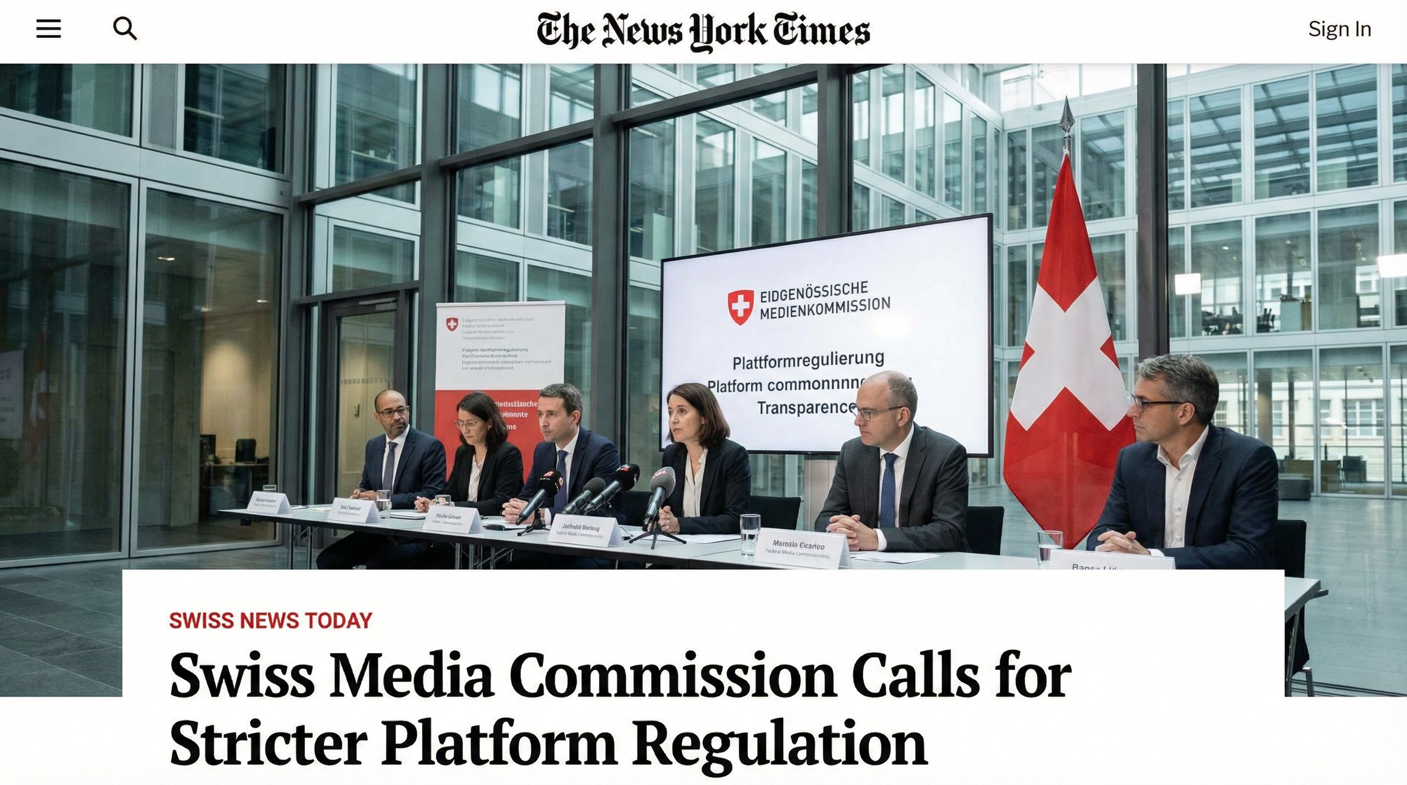 Swiss Media Commission Calls for Stricter Platform Regulation