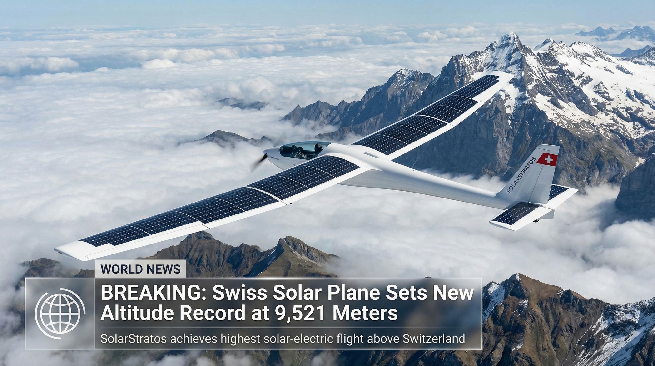 Swiss Solar Plane Sets New Altitude Record at 9,521 Meters