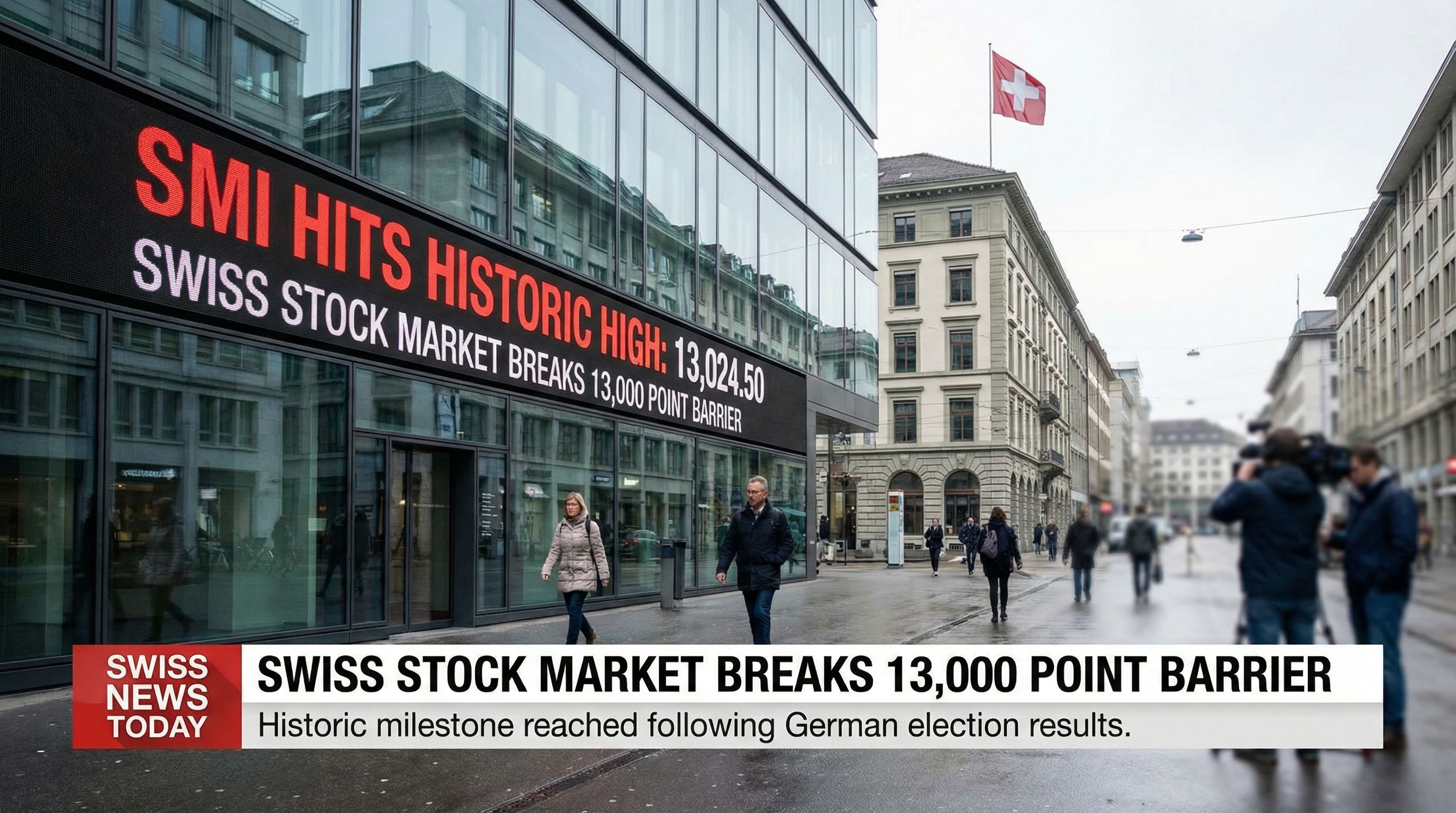 Swiss Stock Market Breaks 13,000 Point Barrier