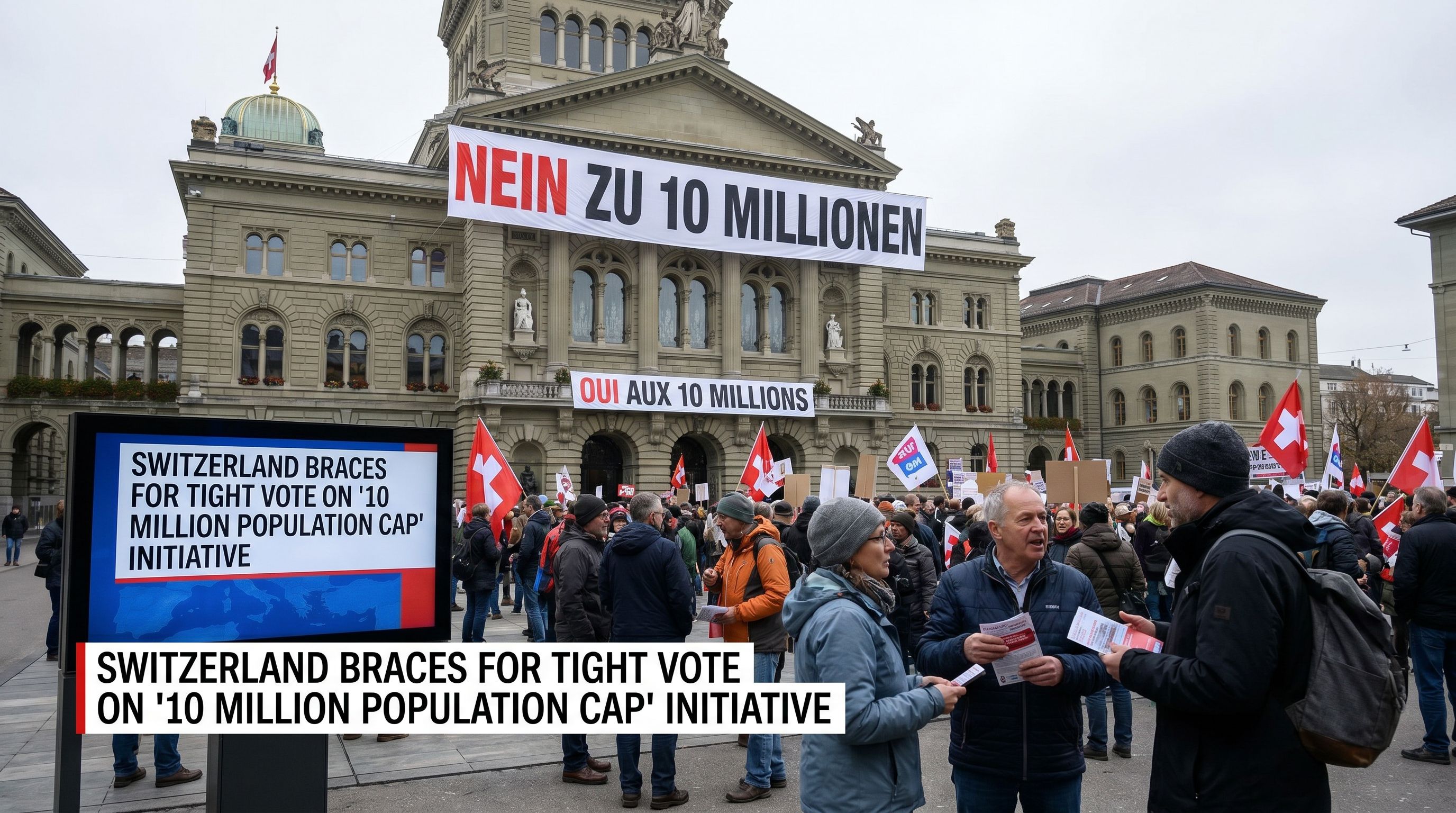 Switzerland Braces for Tight Vote on '10 Million Population Cap' Initiative
