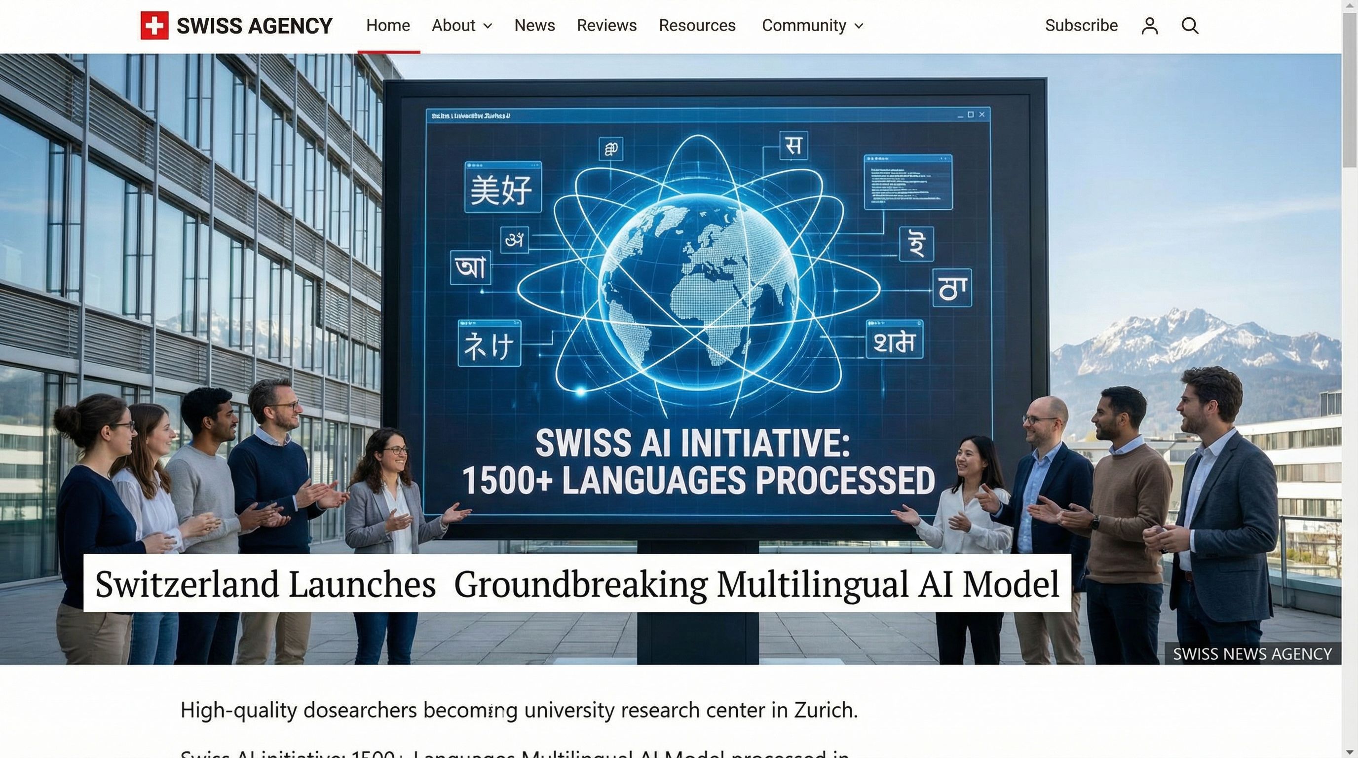Switzerland Launches Groundbreaking Multilingual AI Model