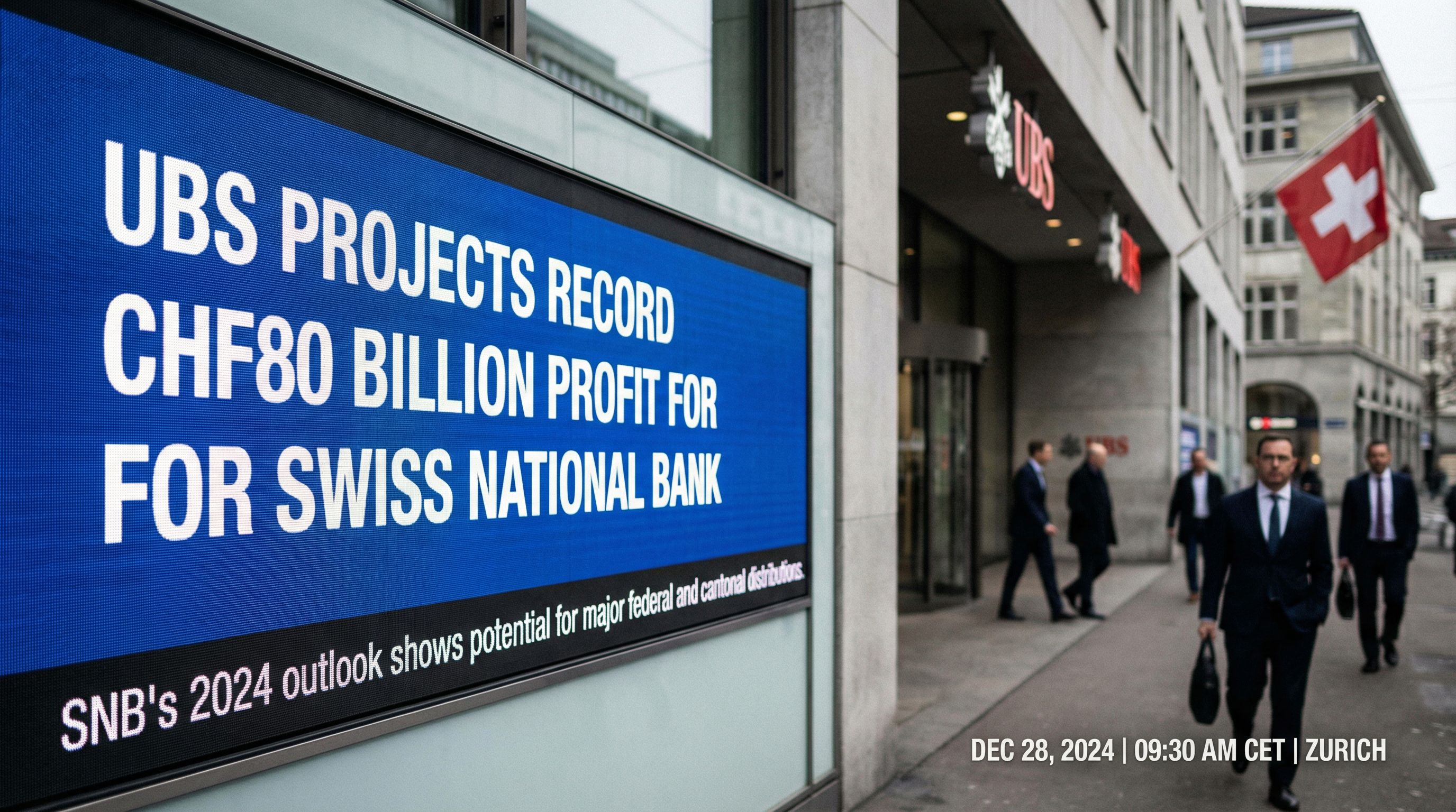 UBS Projects Record CHF80 Billion Profit for Swiss National Bank