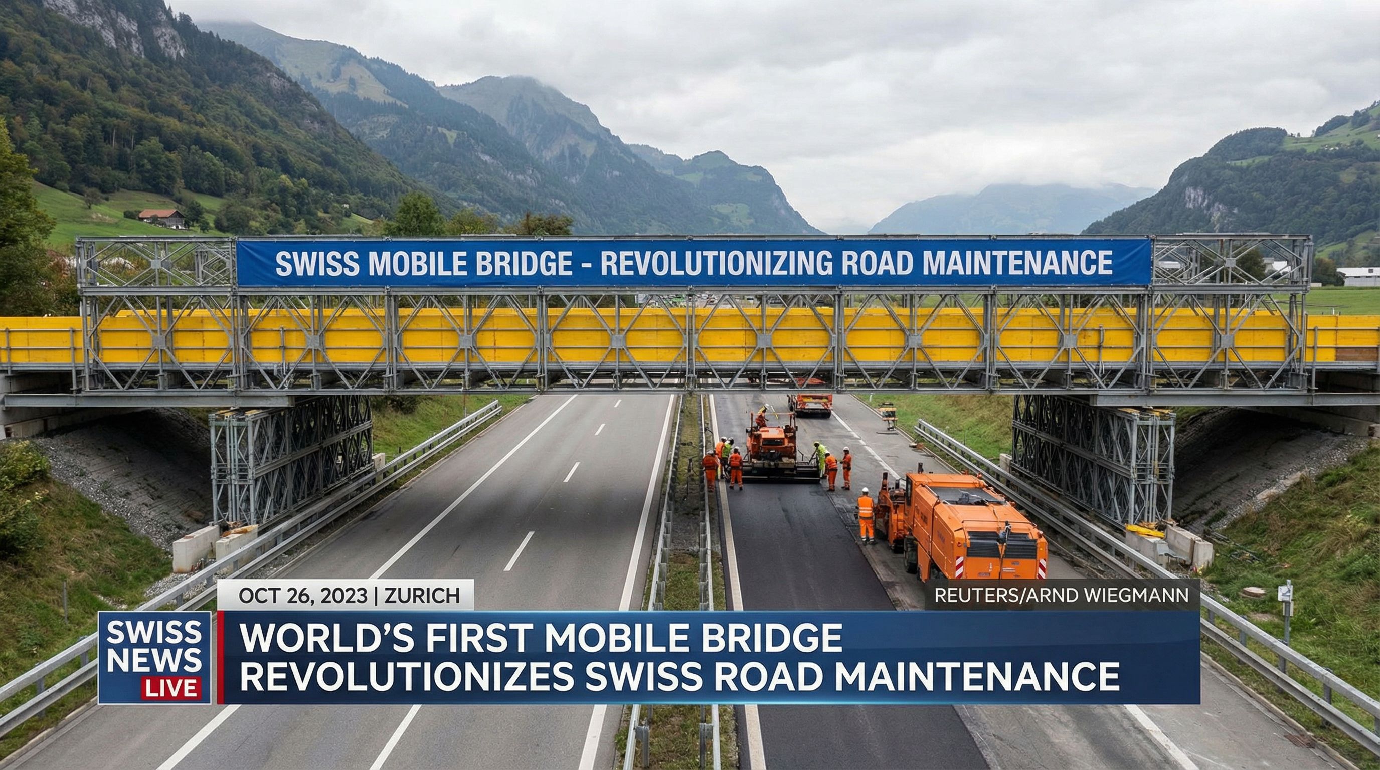 World's First Mobile Bridge Revolutionizes Swiss Road Maintenance